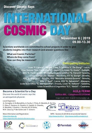 Anche a Lecce l’International Cosmic Day. Cento studenti alla scoperta ...