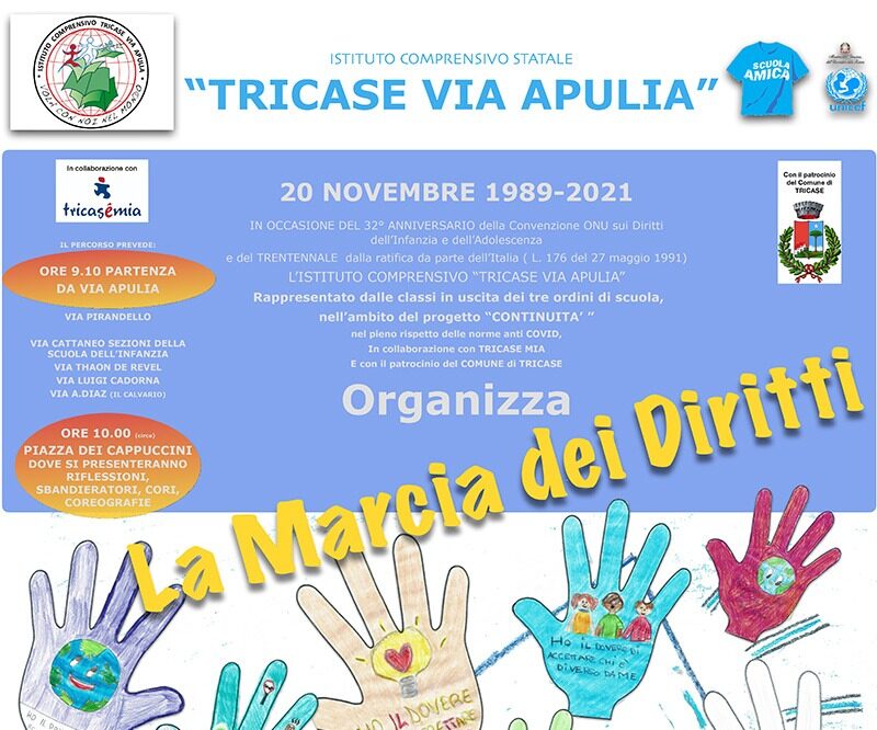 Gli alunni dell’Istituto comprensivo Via Apulia Tricase in marcia per i diritti dei bambini ...