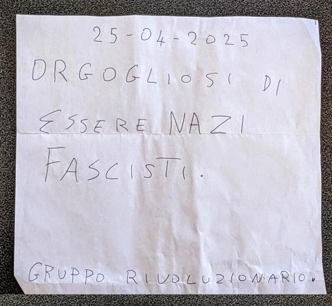 "25 aprile 2025, orgogliosi di essere nazifascisti". Nuova lettera ...